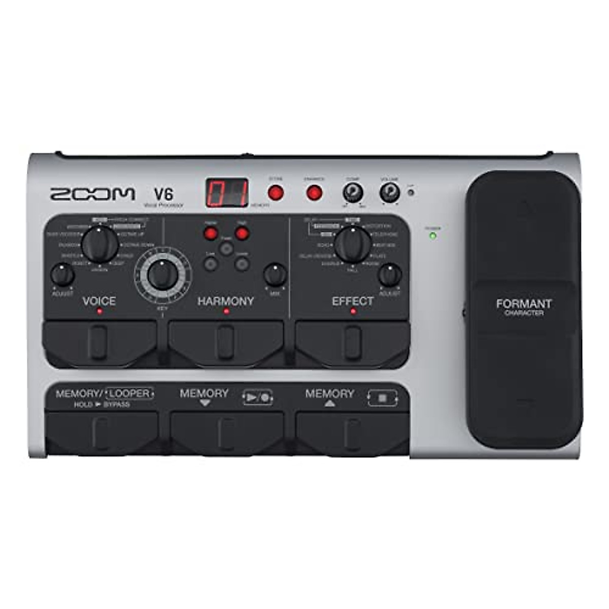 Zoom V6-SP Vocal Processor, Vocal Effects Pedal, Formant Pedal, Harmony, Looper, 10 Studio Grade Effects, For Studio and Live Performance