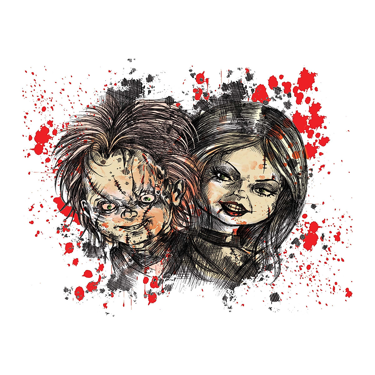 Scary Movie Character Temporary Tattoos | Pack of 10 | MADE IN THE USA | Skin Safe | Removable