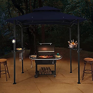 MEWAY 8x5 Outdoor Grill Gazebo Canopy, BBQ Canopy Gazebo Tent for Patio,Barbecue,Navy