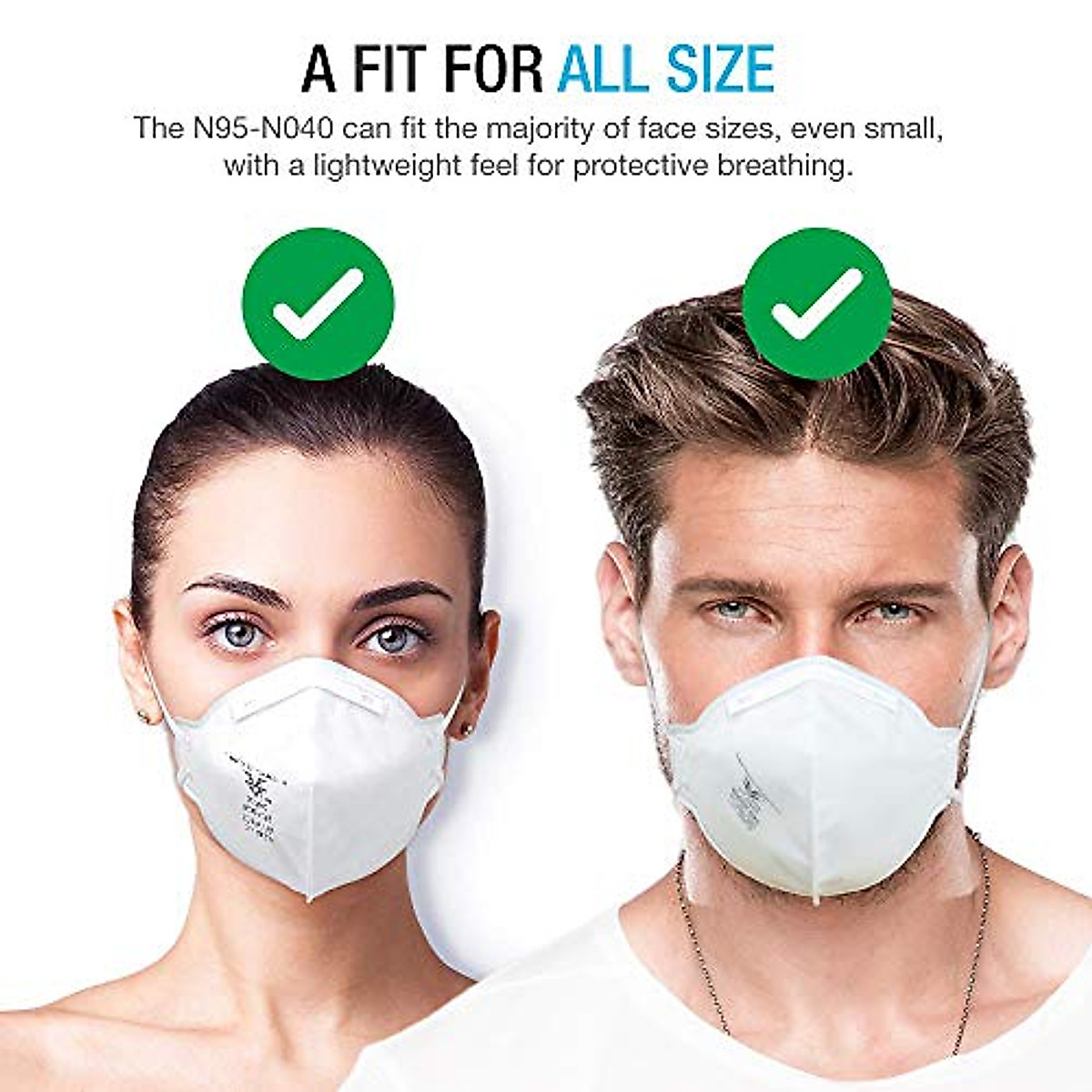 FANGTIAN N95 Mask NIOSH Approved Particulate Respirators Protective Face Mask - Pack of 30 (Model FT-N040 / Approval Number TC-84A-7861),White