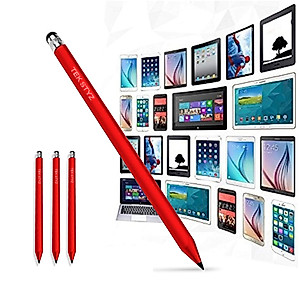 Tek Styz Pro Stylus Capacitive Pen Upgraded Works for Plantronics BackBeat FIT 2100 with Custom High Precision Touch Full Size 3 Pack! (RED)