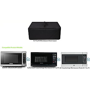0.7 Cu.ft Microwave Ovens Dust Cover,600D Nylon Waterproof,Comaptible With BLACK+DECKER EM720CB7 Microwave Oven/Countertop Microwave FMO07ABTBKA/GE Countertop Microwave Oven JES1072SHSS,Etc