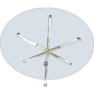 Meridian Furniture Mercury Collection Modern | Contemporary Tempered Glass Top Dining Table with Acrylic and Gold Durable Metal Base, Round