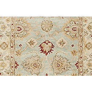SAFAVIEH Antiquity Collection 3' x 5' Grey Blue / Beige AT822A Handmade Traditional Oriental Premium Wool Area Rug
