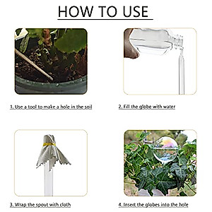 Ahhute 3 Pack Plant Watering Globes - Iridescent Rainbow Gradient Color Glass Watering Globes - Watering Bulbs for Outdoor Plants Indoor Plants - Plant Self Watering Devices