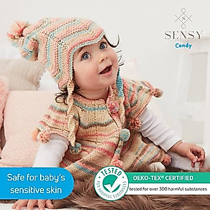 Sensy Candy Yarn, 3.5 oz, 251 Yards, Multicolor Craft Yarn for Crocheting and Knitting, Gauge 3 Light (5845)