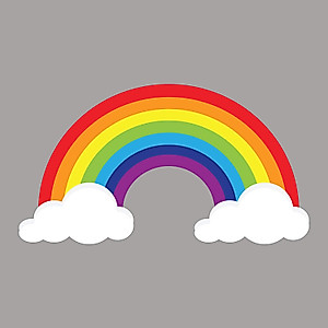 Rainbow Wall Decal Art Girls Bedroom Nursery Wall Decor Removable Vinyl Wall Stickers Room Decor ND21 (60"W x 34"H inches)