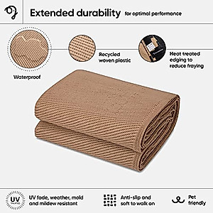 Green Elephant Plastic Waterproof Outdoor Rug for Patios Clearance,RV Outdoor Rugs for Camping, Indoor Deck Carpet Waterproof