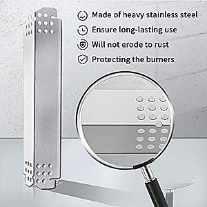 Rejekar 14.6 inches Heat Plates for Home Depot Nexgrill 5 Burner 720-0888, 720-0888N Gas Grill, Stainless Steel Grill Heat Shield Tent, Flame Tamer, Burner Cover, Flavor Bar Replacement Parts, 5 Pack