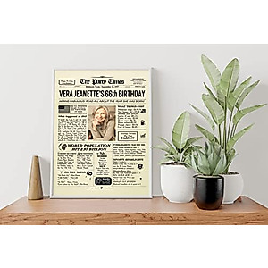 TRIDECOR Personalized 66th Birthday Party Decorations for Kids, Girls, Boys, Back To 1956 Poster Gifts, Gift for Dad, Mom, Him, 24 x 36 Inch