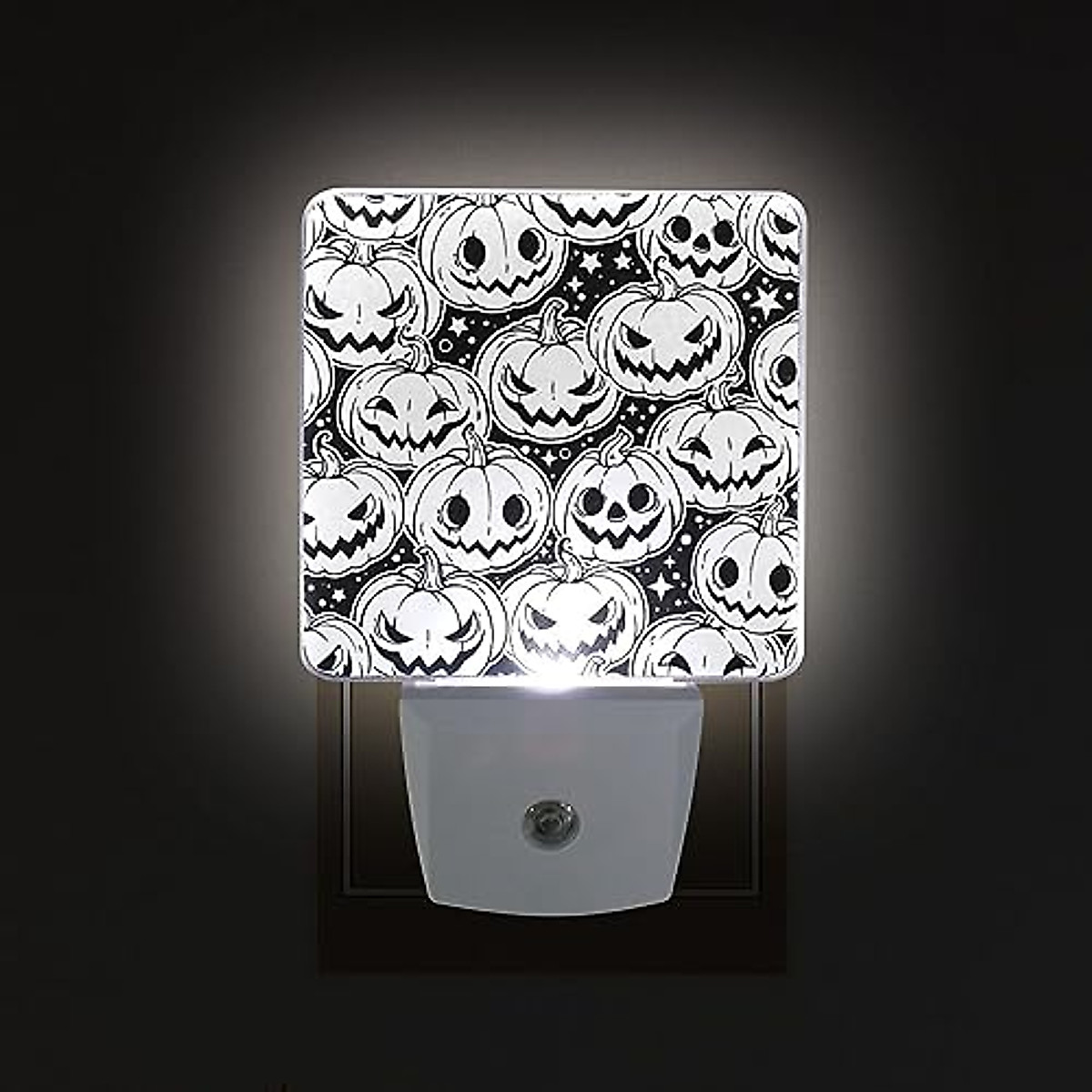 JSTEL Halloween Pumpkin Night Lights Plug into Wall Decorative Dusk to Dawn,Halloween Night Light Plug in,LED Nightlights for Bedroom Bathroom Kitchen Hallway Stairs,1