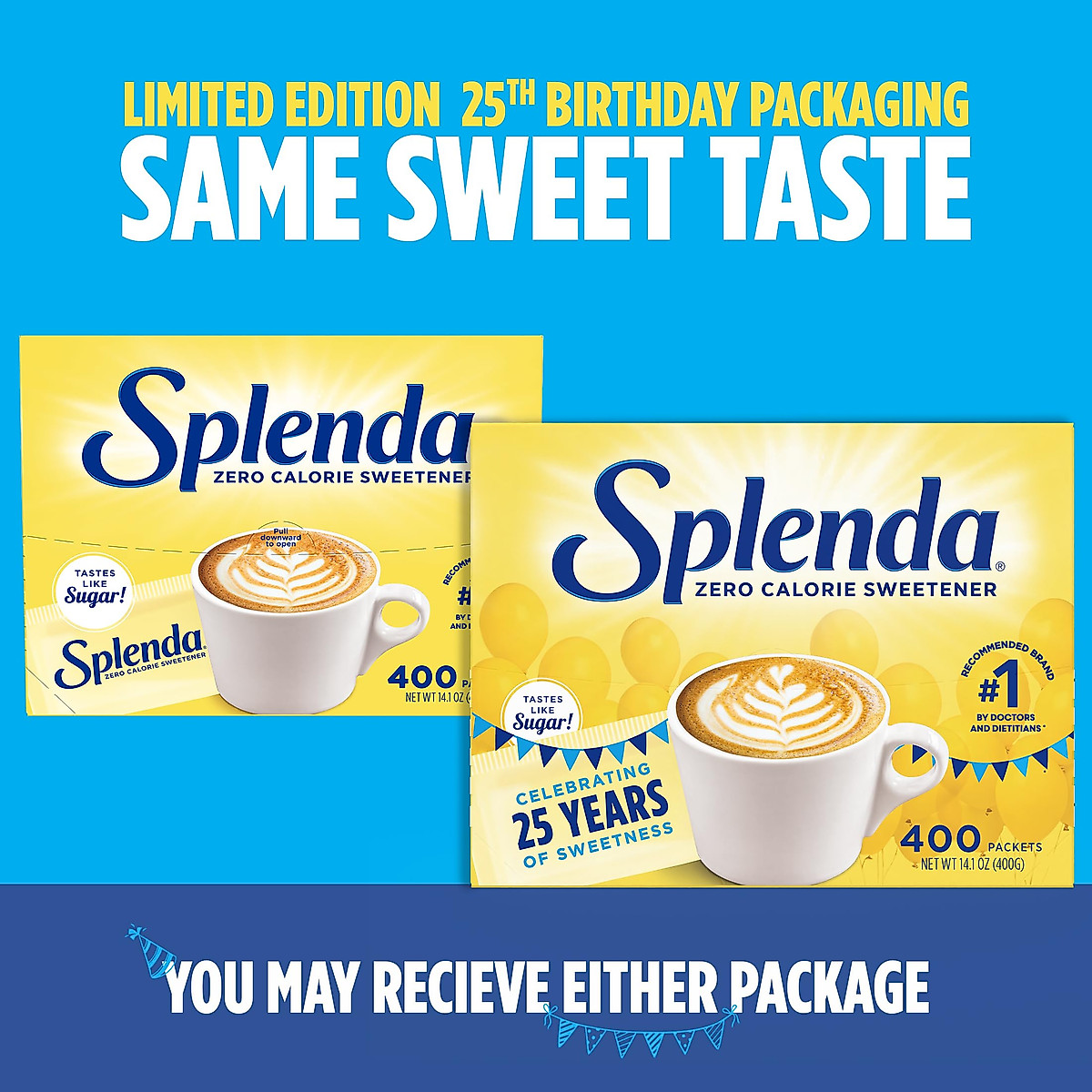 SPLENDA Zero Calorie Sweetener, 400 Count Packets