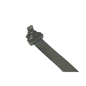 Permanent Ulter Flat Slim Thin Micro USB 90 Degree Angled Male to Micro USB Female for sync and Charging Black (10CM)