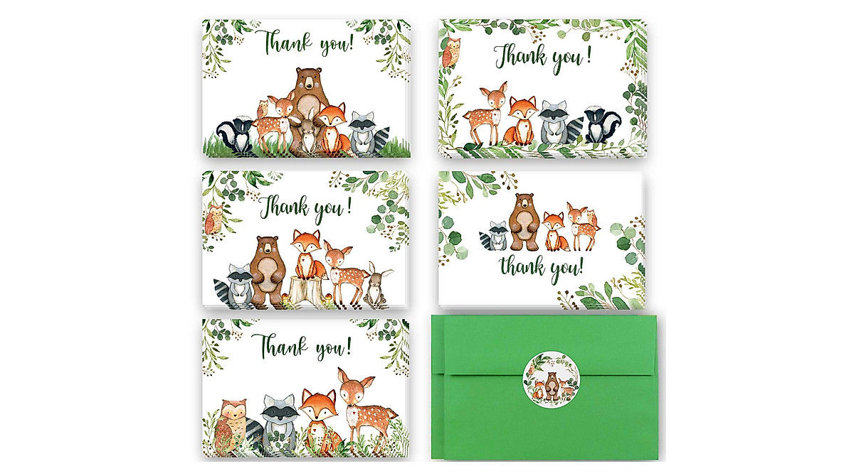 50 Woodland Thank You Cards for Every Occasion