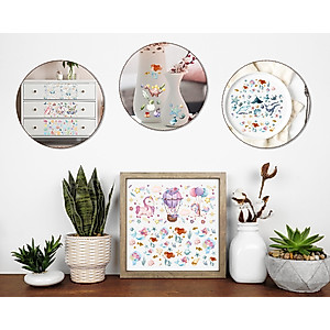 Rngmsi UV DTF Cup Wraps for 16 oz - 8 Sheets Animal UV DTF Cup Wrap Dinosaur Mermaid Sea Animal Waterproof UV DTF Wraps for Glass Cups Wood Crafts