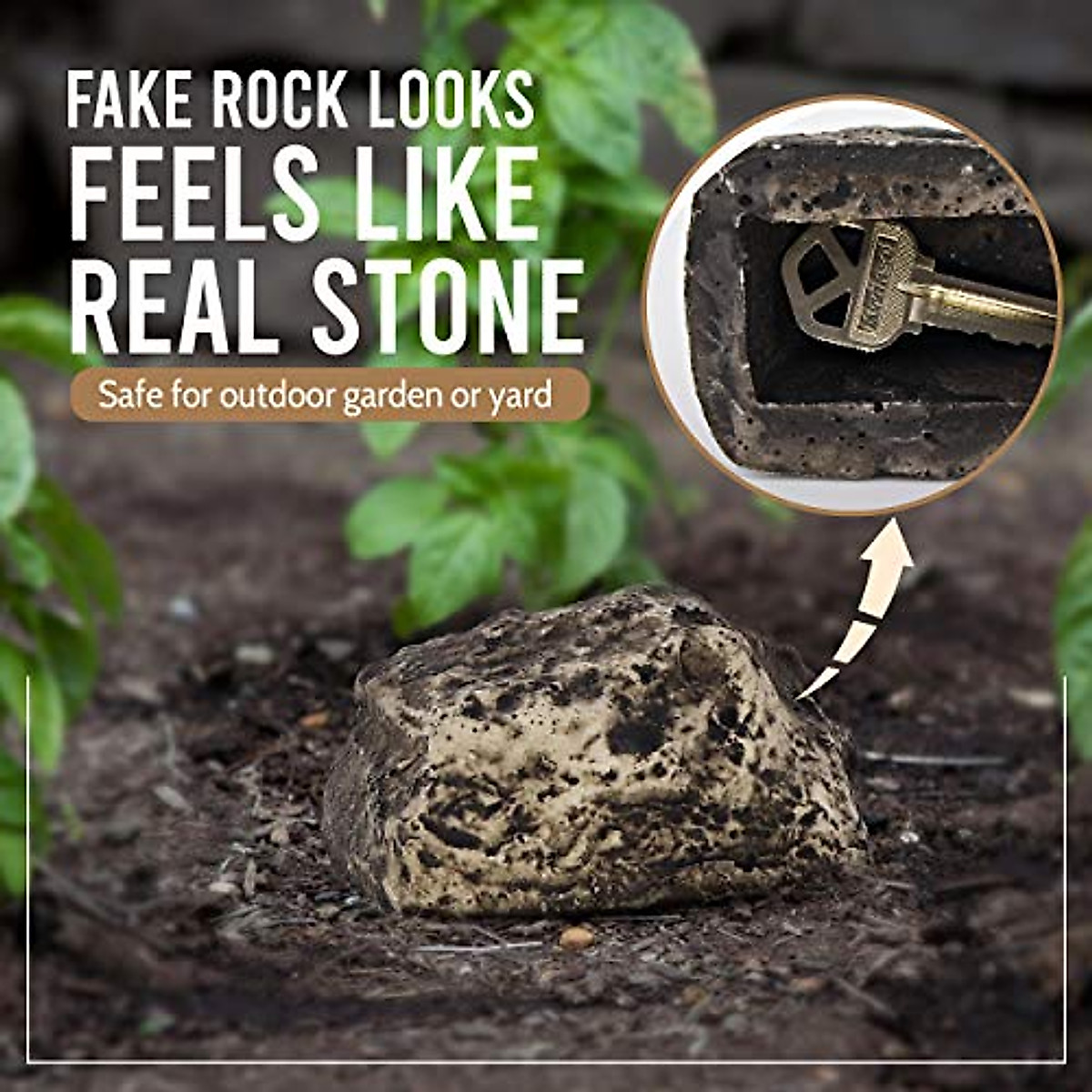 RamPro Hide-a-Spare-Key Fake Rock - Looks & Feels Like Real Stone - Safe for Outdoor Garden or Yard, Geocaching (1)