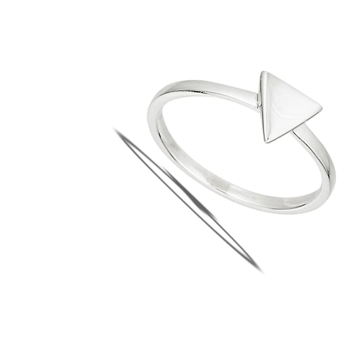 Geometric Modern Triangle Stacking Ring New .925 Sterling Silver Band Size 8