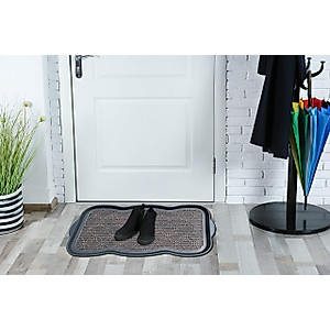 A1 HOME COLLECTIONS A1HC Boot Tray-Water Resistant Rubber Utility Shoe Mat 16"x31" for Indoor and Outdoor Use in All Seasons Multi-Purpose Boot Tray Mat
