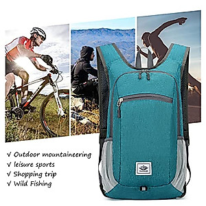 asUwish 12L Hiking Backpack Ultralight Lightweight Packable Hiking Backpacks Water Resistant Folding Daypack for Travel (Blue)