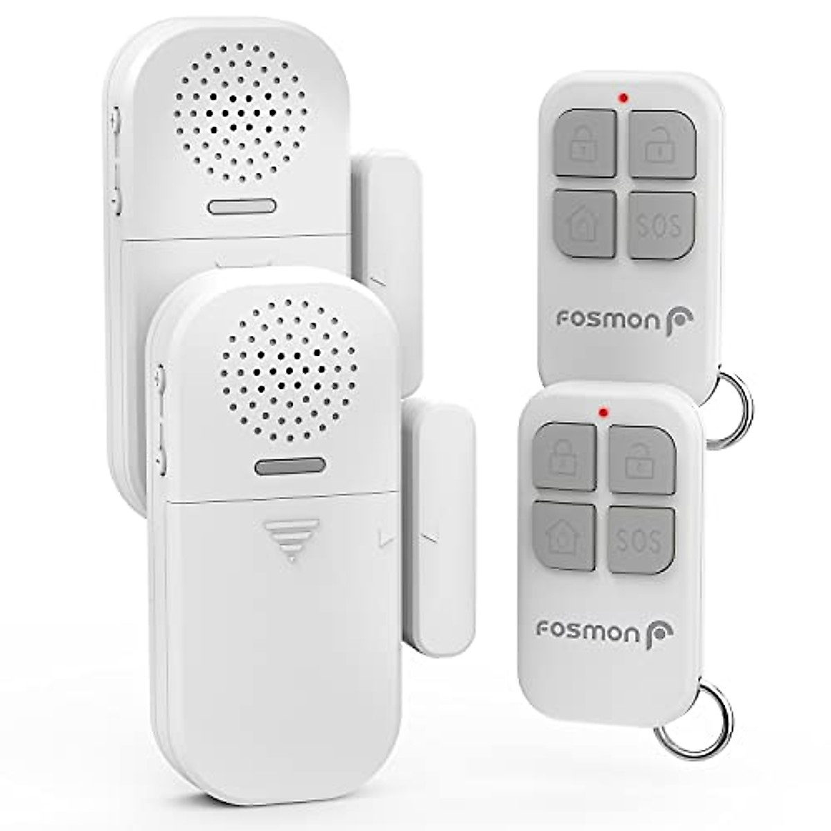 Fosmon Wireless Door Alarms for Home Security with Remote, Battery-Powered 130dB Door and Window Sensor Alarms for Kids Safety, Dementia Patients, Pool Door - 2 Pack