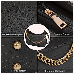 NUBILY Shoulder Bag for Women Trendy Mini Purse Small Handbag with Zipper Closure Tiny Clutch Purses