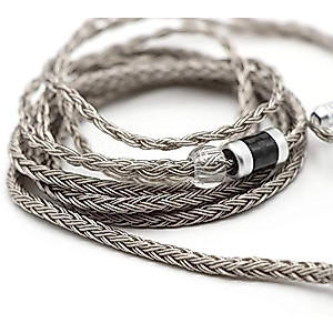 Linsoul Tripowin Zonie 16 Core Silver Plated Earphone Cable for BL03 TRN V90 V80 AS10 ZS10 ZS6 ES4 iems (2pin-0.78mm, 3.5mm, Grey)