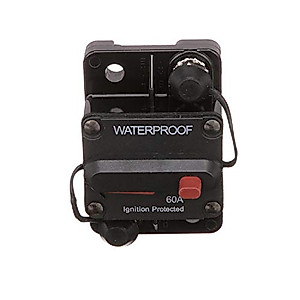 MotorGuide 8M0064076 Manual Reset Circuit Breaker — for 12V, 24 V and 36V Trolling Motors — Push-Button Reset — 60 Amp