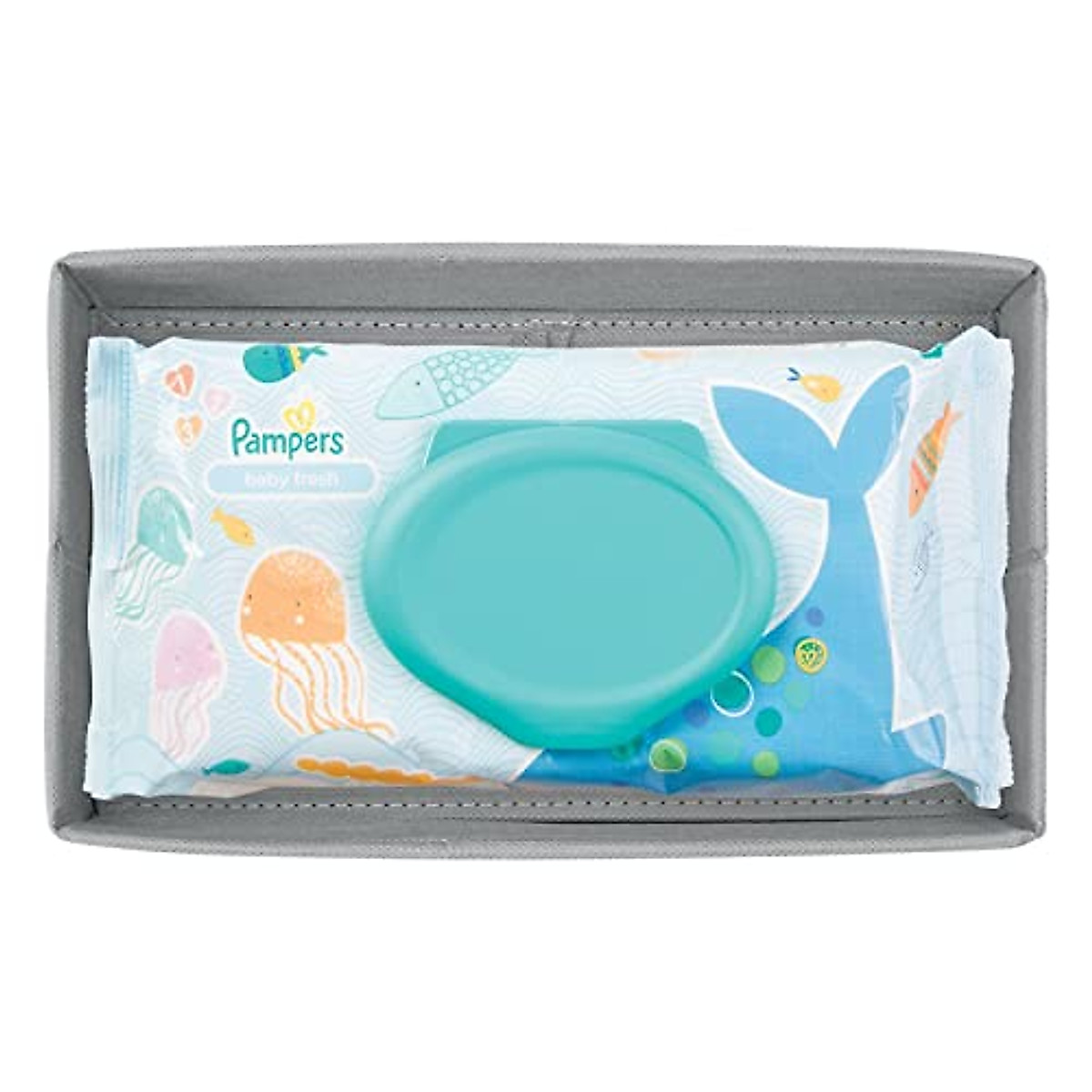 mDesign Fabric Drawer Organizer Bins, Kids/Baby Nursery Dresser, Closet, Shelf, Playroom Organization, Hold Clothes, Toys, Diapers, Bibs, Blankets, Lido Collection - 6 Pack - Gray