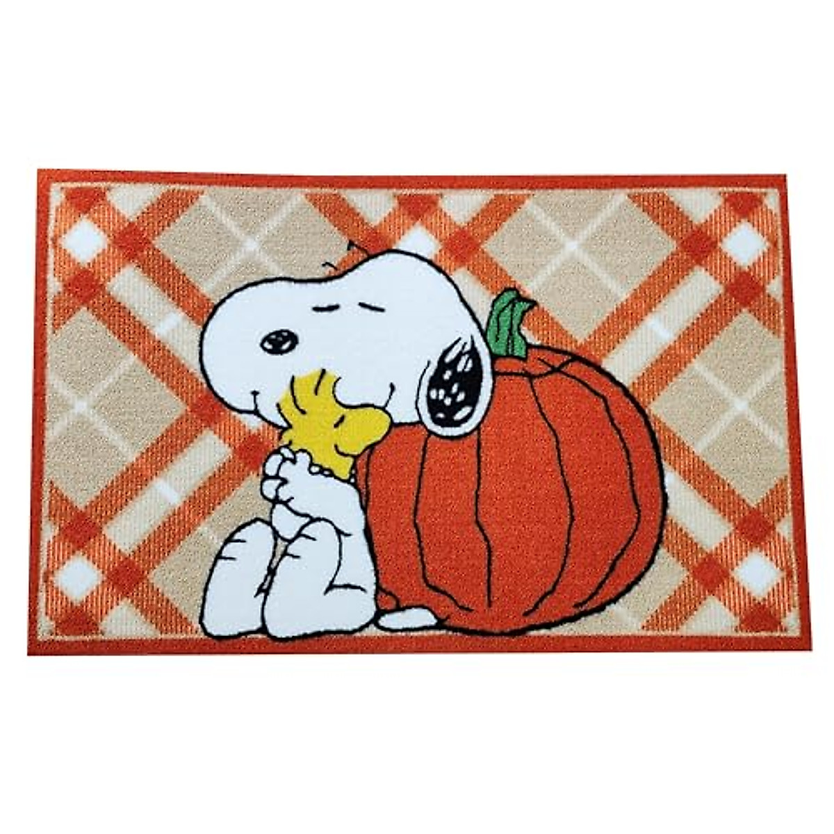 Nourison Peanuts Accent Throw Rug 20 x 32 inches Non-Skid Latex Backing Cartoon Character Print (Fall Pumpkin Rug)