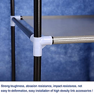 Hicient Portable Clothes Closet Wardrobe Storage Organizer with Breathable Fabric, Zippered Double Rod Closet, Easy to Assemble Strong Durability Bedroom Clothes Closet Organizer (Blue)