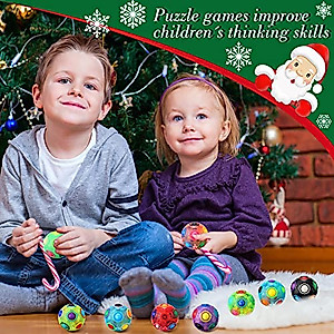 10 Pcs Rainbow Puzzle Ball Magic Rainbow Ball Fidget Toys Ball Stress Reliever for Teens and Adults, Boys and Girls, Birthday Christmas Stocking Stuffers Toy