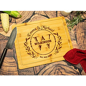 Personalized Cutting Board - Custom Engraved Wood Charcuterie Boards - Unique Christmas, Wedding, Bridal Shower, Anniversary, Housewarming, Real Estate Closing Gift Idea For Couples, Friends, Family
