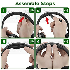 Geekria Protein Leather Headband Pad Compatible with AKG K450 K451 Q460 Headphone Replacement Headband/Headband Cushion/Replacement Pad Repair Parts (Black)