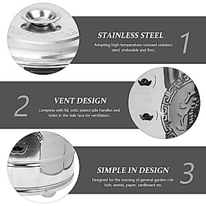 Operitacx Stainless Steel Burn Barrel Incinerator Cage Metal Fire Pit Garden Fire Cage Yard Debris Burn Incinerator Bin for Garden Paper Leaf Trash Wood Backyard Bonfire