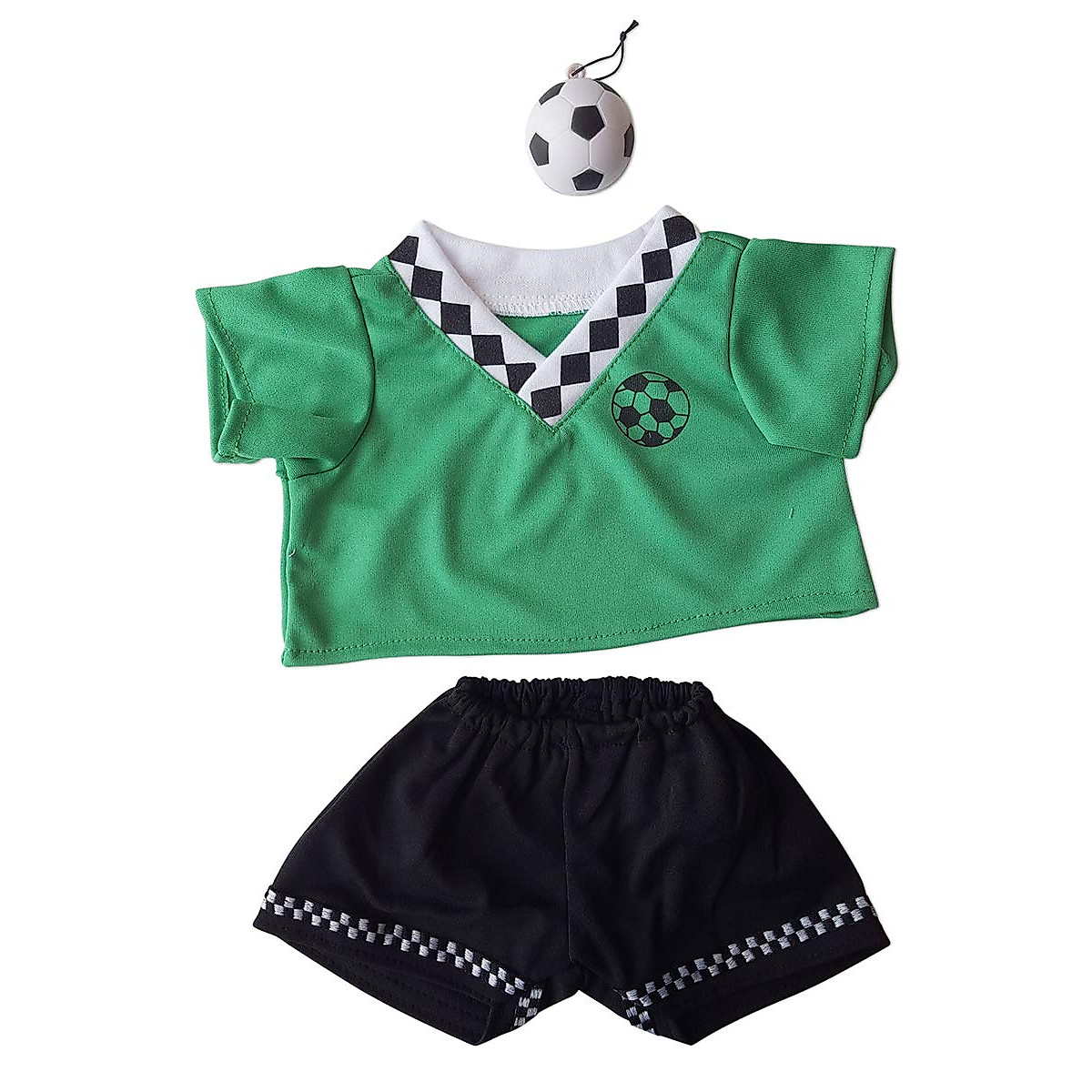 Green Soccer Uniform Outfit Teddy Bear Clothes Fits Most 14" - 18" Build-a-Bear and Make Your Own Stuffed Animals