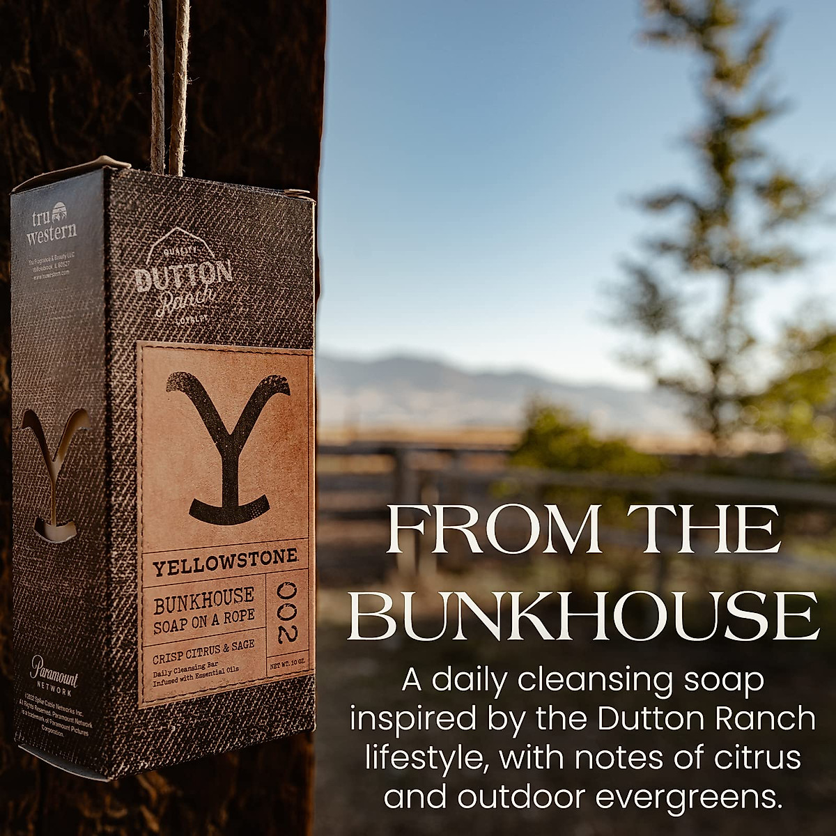 Yellowstone Bunkhouse Artisanal Bar Soap by Tru Western - Officially Licensed Soap of Paramount Network's Yellowstone - Crisp Citrus & Sage,10 oz