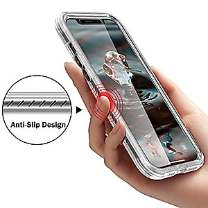 Omio for iPhone 12 Pro Max Case with Built-in Screen Protector 360 Full Body Protective Phone Case for iPhone 12 Pro Max, Heavy Shockproof Anti-Scratch Rugged Case for iPhone 12 Pro Max - Clear.