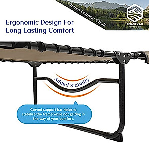 Coastrail Outdoor Chaise Lounge Chair 4 Position Folding Recliner with Pillow Bonus Pockets for Beach Patio Lawn Outdoor Pool Tanning, Up to 400lbs, Beige (Model: Folding Chaise Lounge Chair)