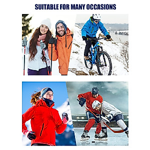 Newcotte 4 Pairs Warmers Thermal Arm Sleeves Warm Long Arm Cover with Thumb Holes for Adults Men Women Outdoor Sports(Medium)