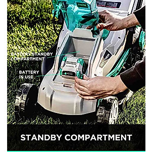 Litheli Cordless Lawn Mower 13 Inch & Impact Driver, 5 Heights, 20V Electric Lawn Mowers for Garden, Yard and Farm, with Brushless Motor, 4.0Ah Battery & Charger Included