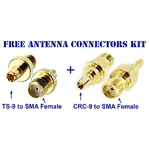 Universal Kit of 3G 4G LTE Dipole Antenna Wide Band 7dBi 698-2700Mhz Omni Directional GSM on Magnetic Base RG316 3ft/0.9m Low Loss Cable with SMA Female to TS-9 and CRC9 for any Devices as Verizon