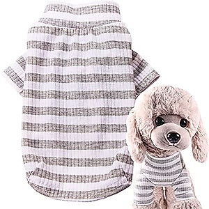 Pet Clothes for Large Dogs Male Pet Stripe Summer Shirt for Chihuahua Yorkies Male Outfits Cat Vest Bottoming Dog Costumes Cat Clothes Vest Shirt