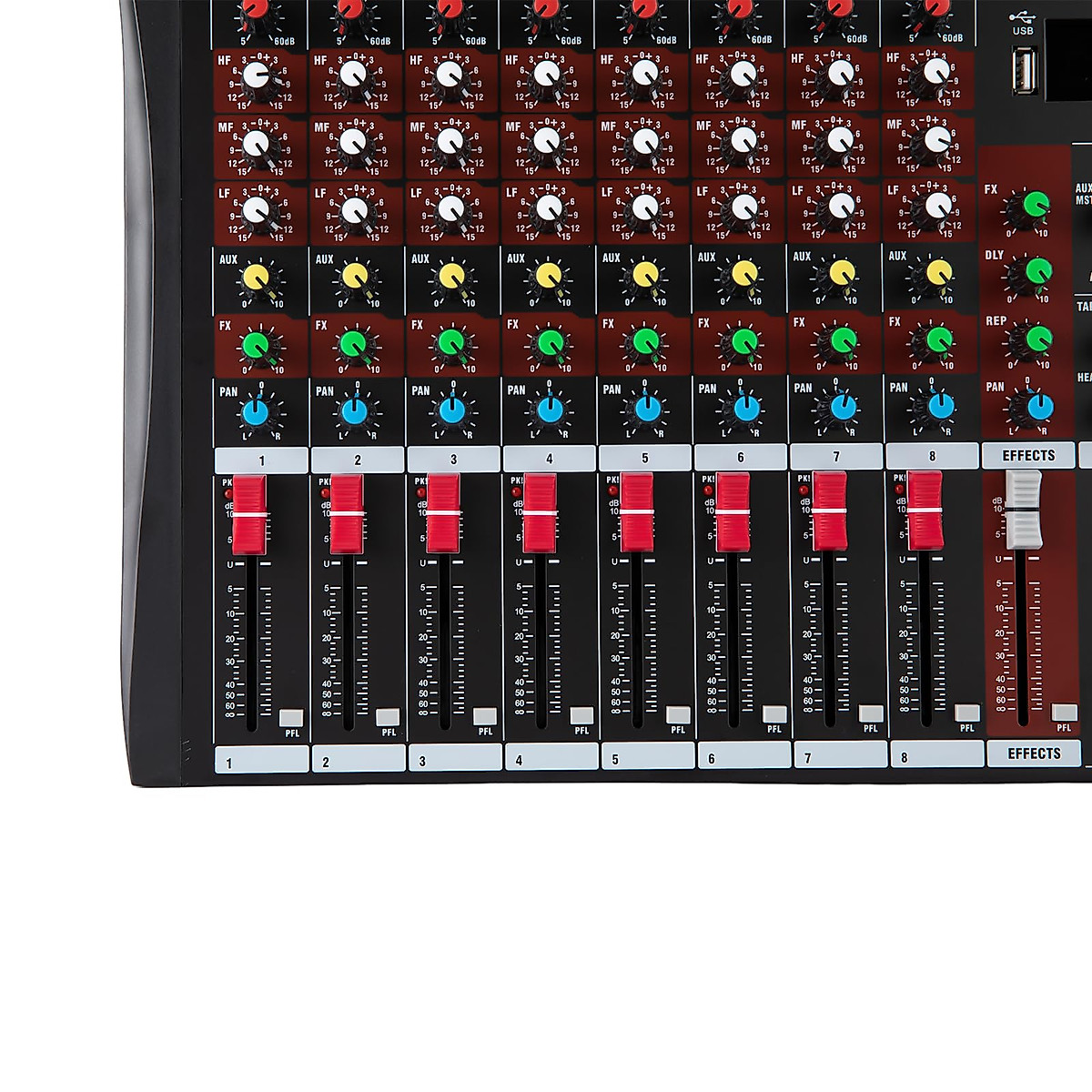 DNYSYSJ Audio Mixer, 8 Channel bluetooth Live Studio Audio Mixer, Professional Audio Mixer, USB Mixing Console, Sound Board Console System DJ Studio