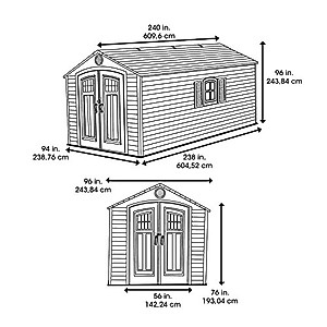 Lifetime Storage Shed 60120 8 ft x 20 ft Building Kit