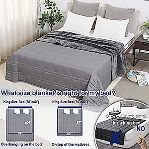 OMYSTYLE King Size Weighted Blanket 20lbs(88 ft ftx104 ft ft, Double-Sided), Reversible Weighted Blanket with Warm Short Plush and Cool Tencel Fabric for All Season Use - Carry Bag Included