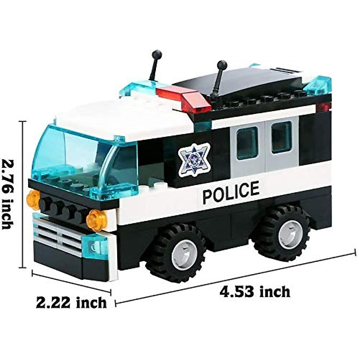 City Police Car Building Kit, City Police Sets Police Truck, Prisoner Transporter Toys Building Blocks Set for Kids Boys 6-12 Years Old, 104 Pcs