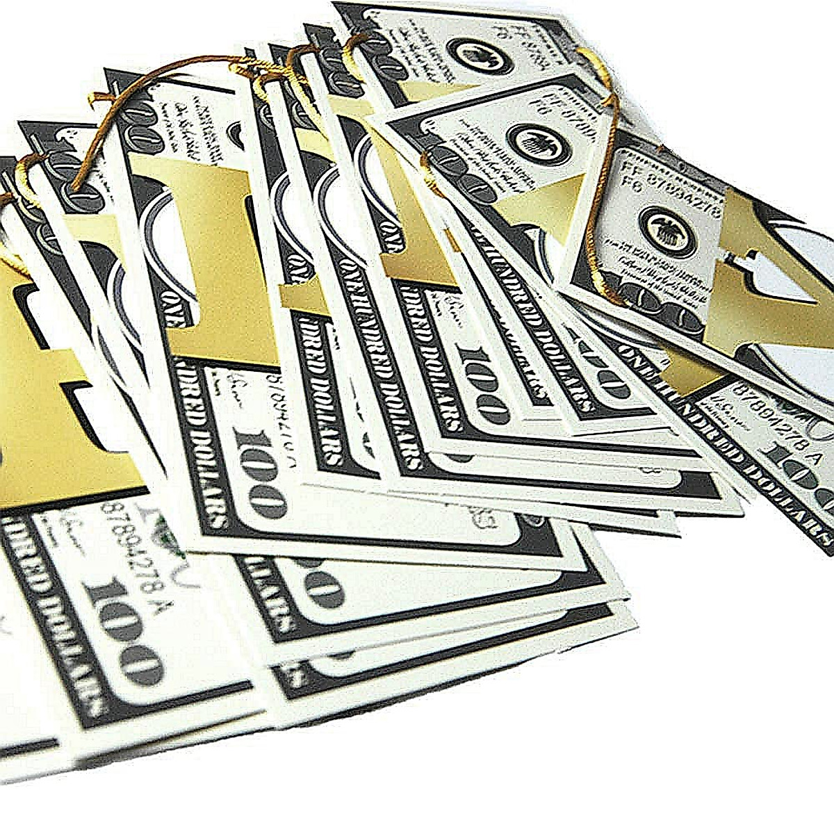 Money Themed Decoration KIT Bill Dollar Signs Birthday Banner Money Cake Topper Balloons Hanging Swirls Crown Set for Birthday Casino Wedding Showers Retirement Anniversary Graduations Party