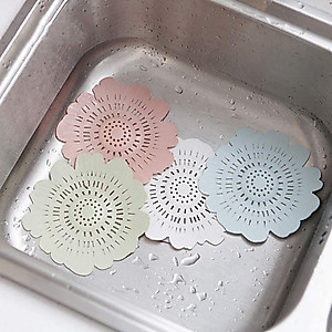 litymitzromq Sewer Plug Floor Drain Cover,Lovely Flower Shape Bath Kitchen Waste Sink Strainer Stopper Drain Cover Filter Pink