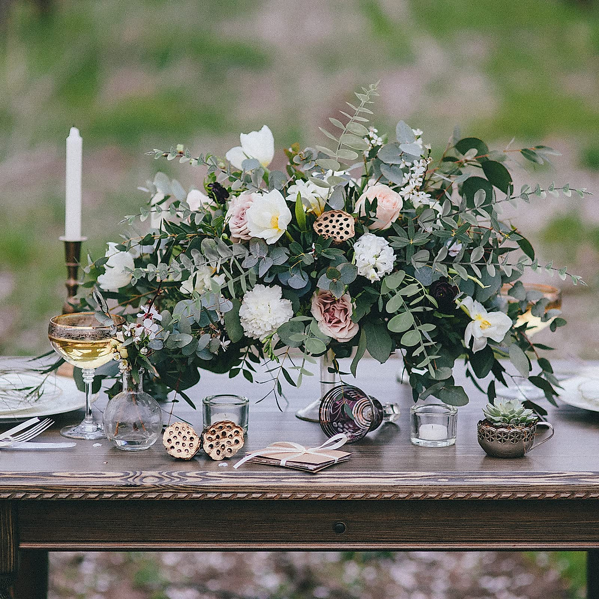 CEWOR 80pcs Artificial Eucalyptus Stems Fake Eucalyptus Leaves Stems Real Touch Leaf Branches for Flower Bouquet Wedding Easter Centerpiece Spring Home Office Decor