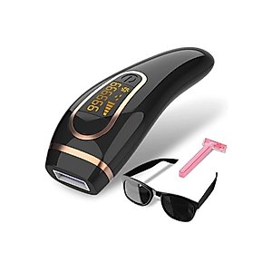 SeiShio IPL Hair Removal for Women Men - Permanent Painless At-Home Hair Remover Device for Whole Body Use, 999,999 Unlimited Flashes, Black